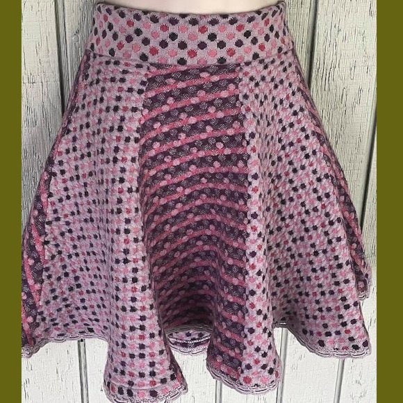 Moth | Skirts | Anthropologie Moth Mini Skirt Wool Knit Circle Skater ...
